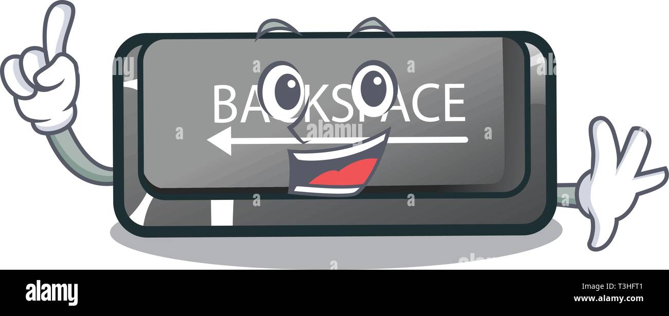 Finger backspace button on a computer character Stock Vector Image ...