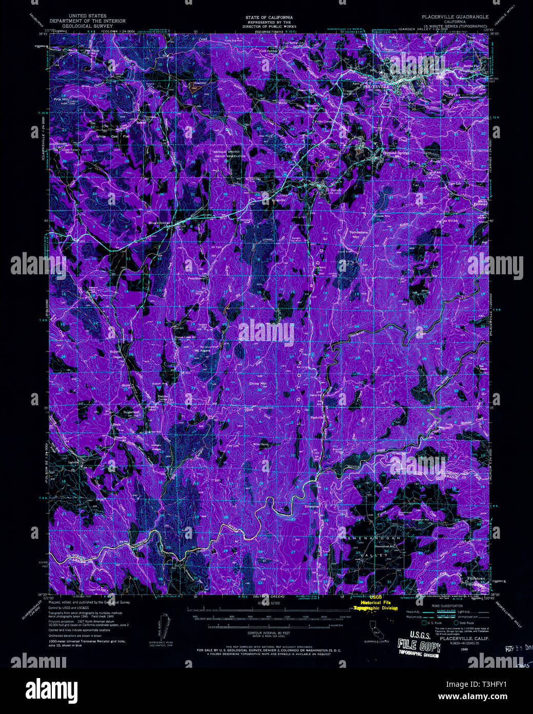 Map of placerville hi-res stock photography and images - Alamy