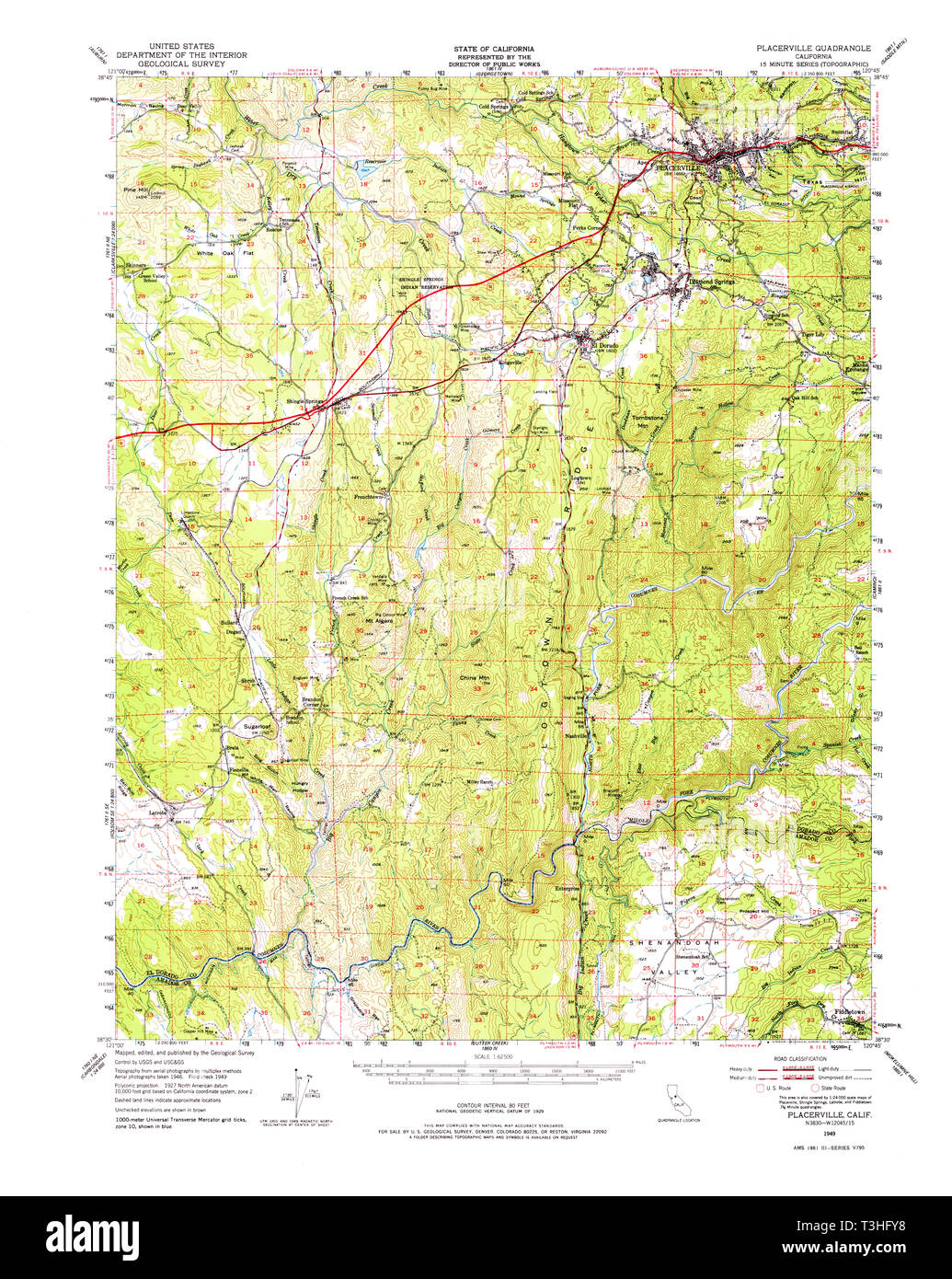 Map of placerville hi-res stock photography and images - Alamy