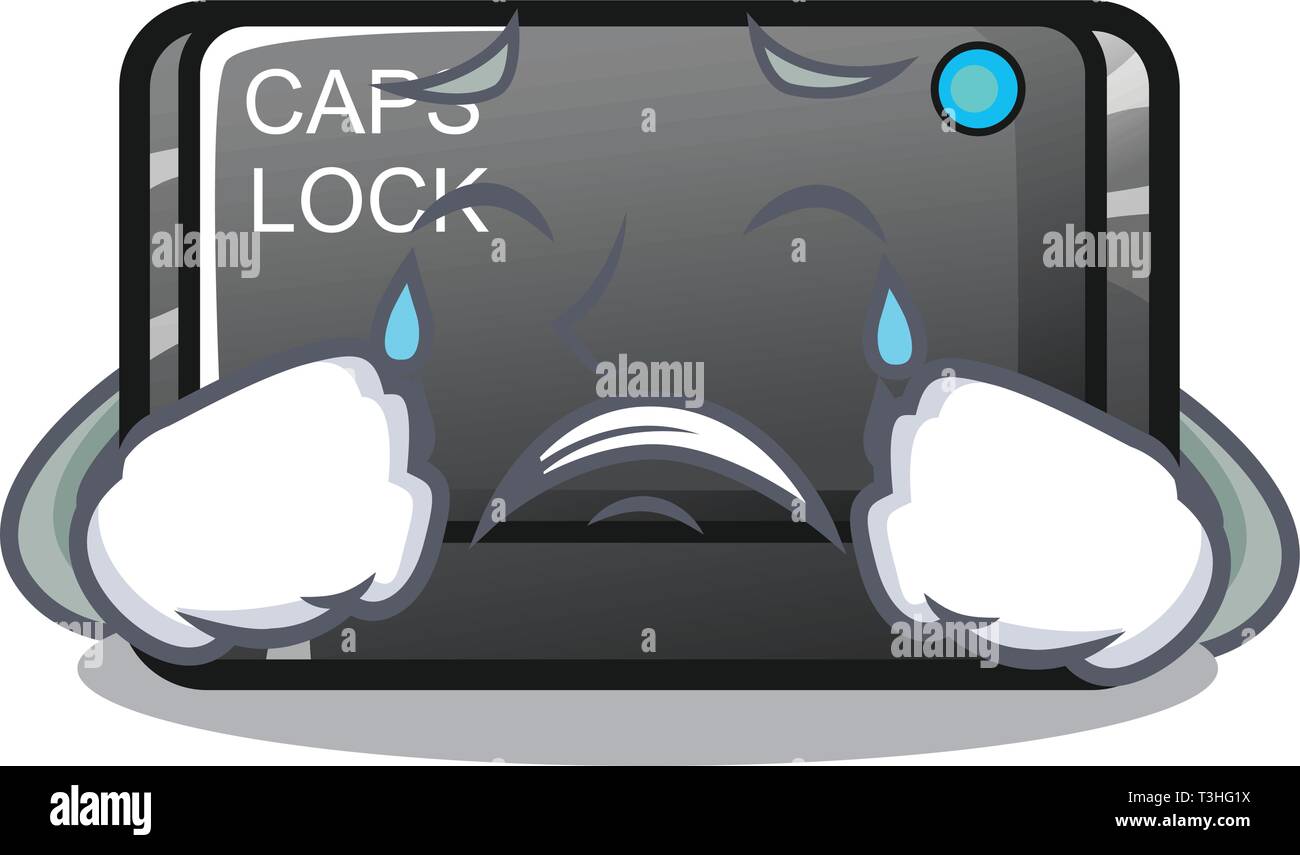 Crying capslock button attached to mascot keyboard Stock Vector Image ...