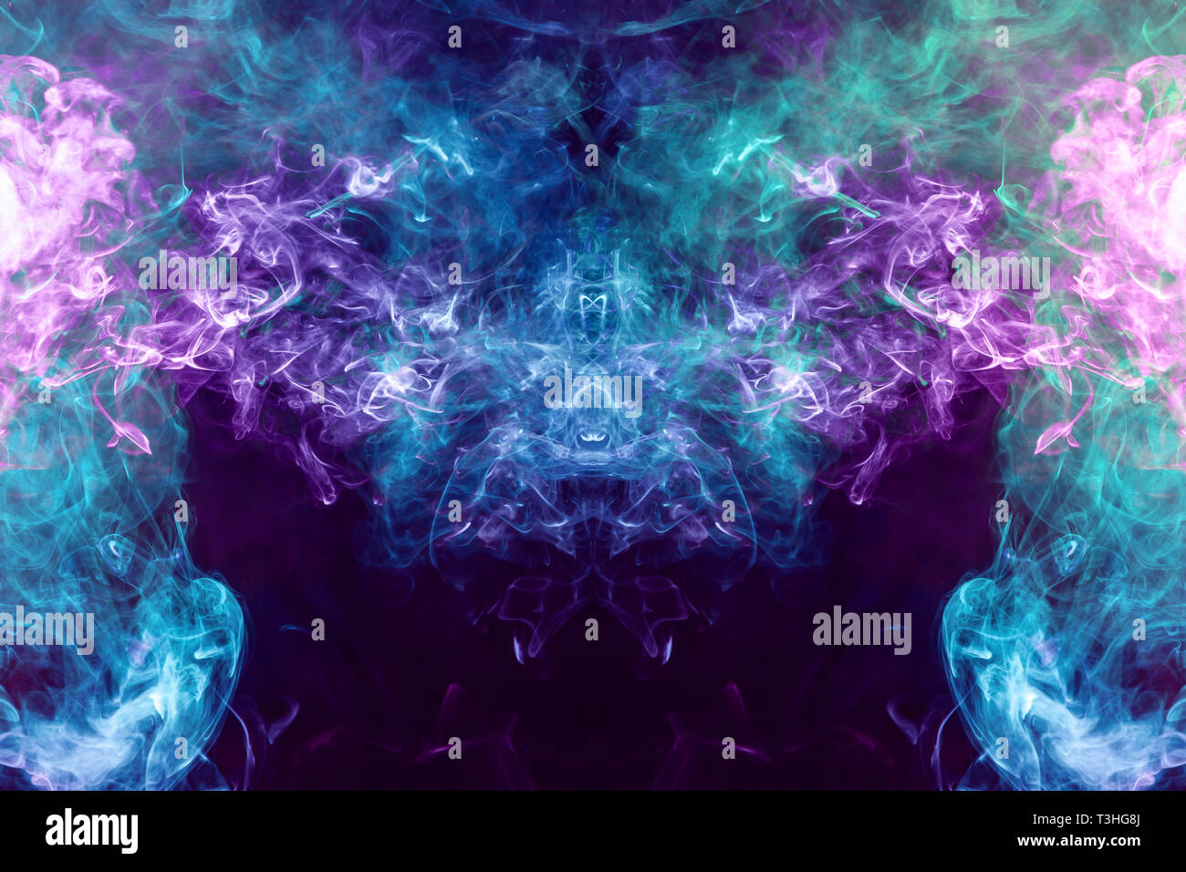 Fluffy Puffs blue and purple smoke and Fog in the form of a skull ...