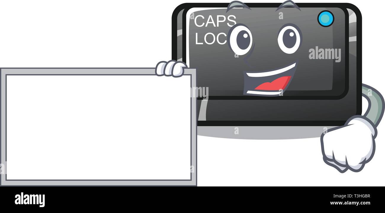 With board capslock button on a computer cartoon Stock Vector Image ...