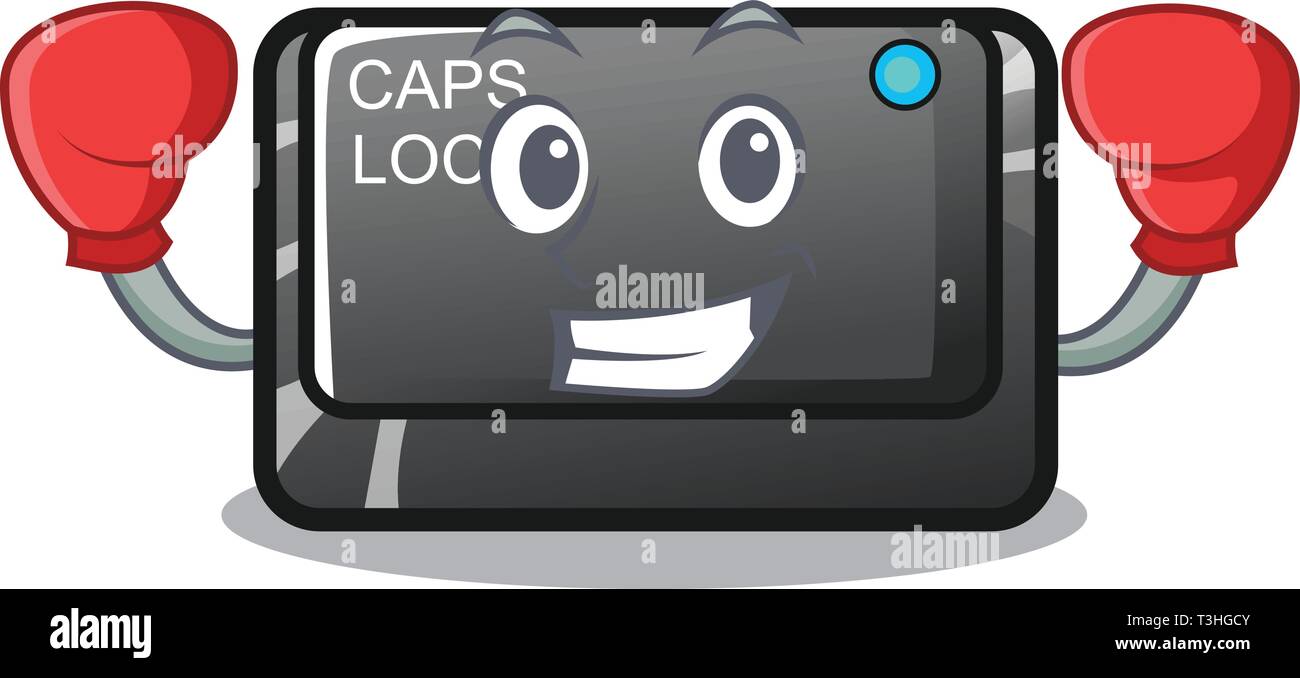 Boxing capslock button on a computer cartoon Stock Vector Image & Art ...