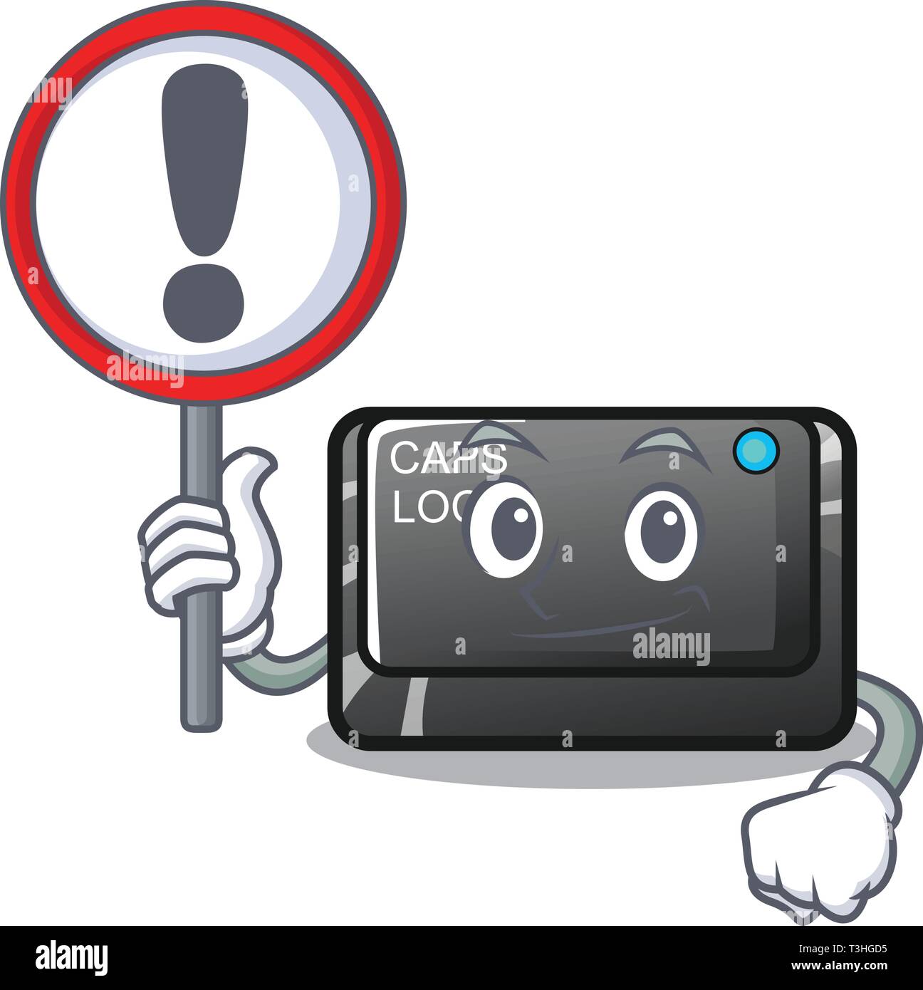 With sign capslock button on a computer cartoon Stock Vector Image ...