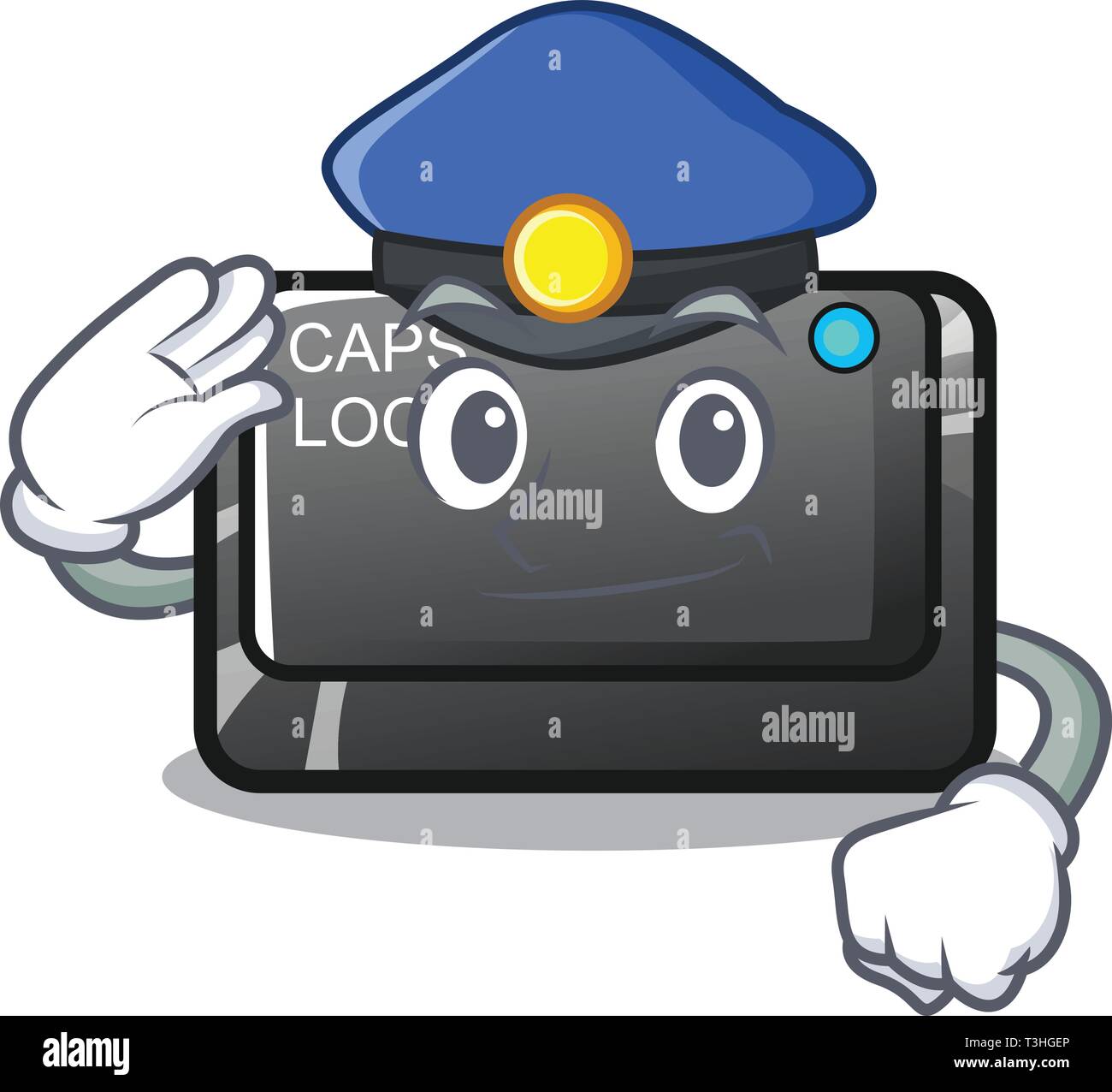 Police capslock button on a computer cartoon Stock Vector Image & Art ...