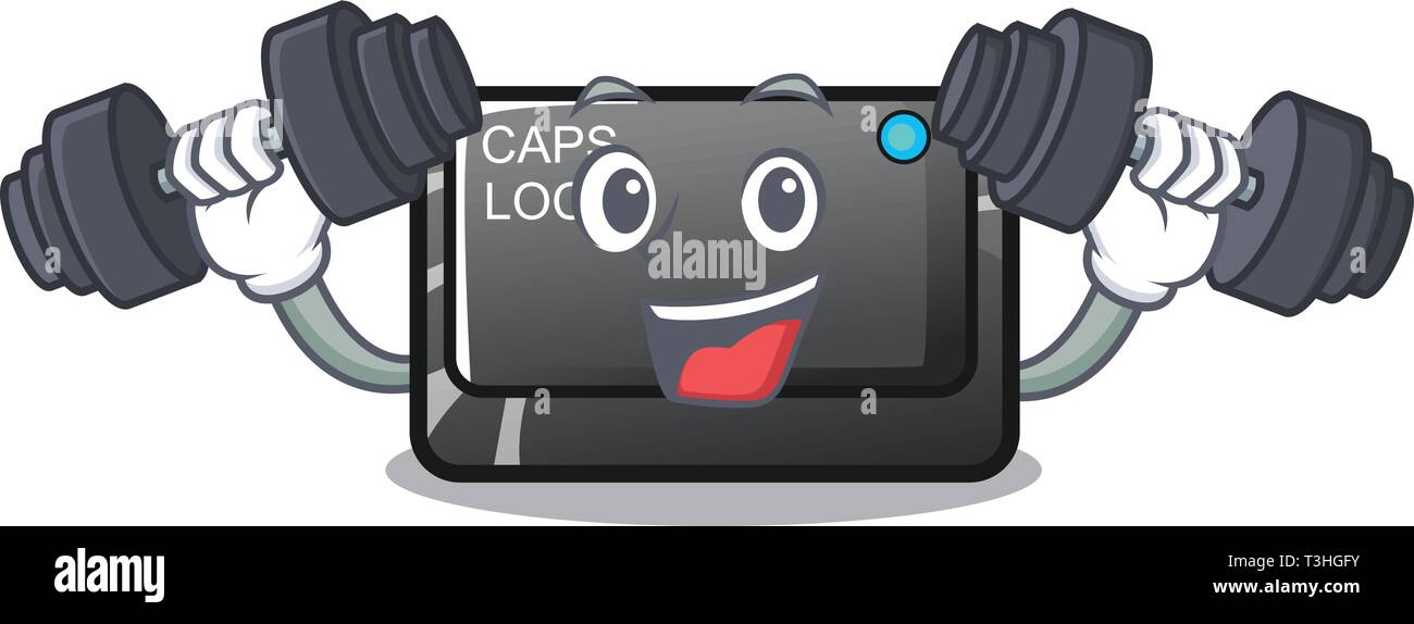 Fitness capslock button on a computer cartoon Stock Vector Image & Art ...