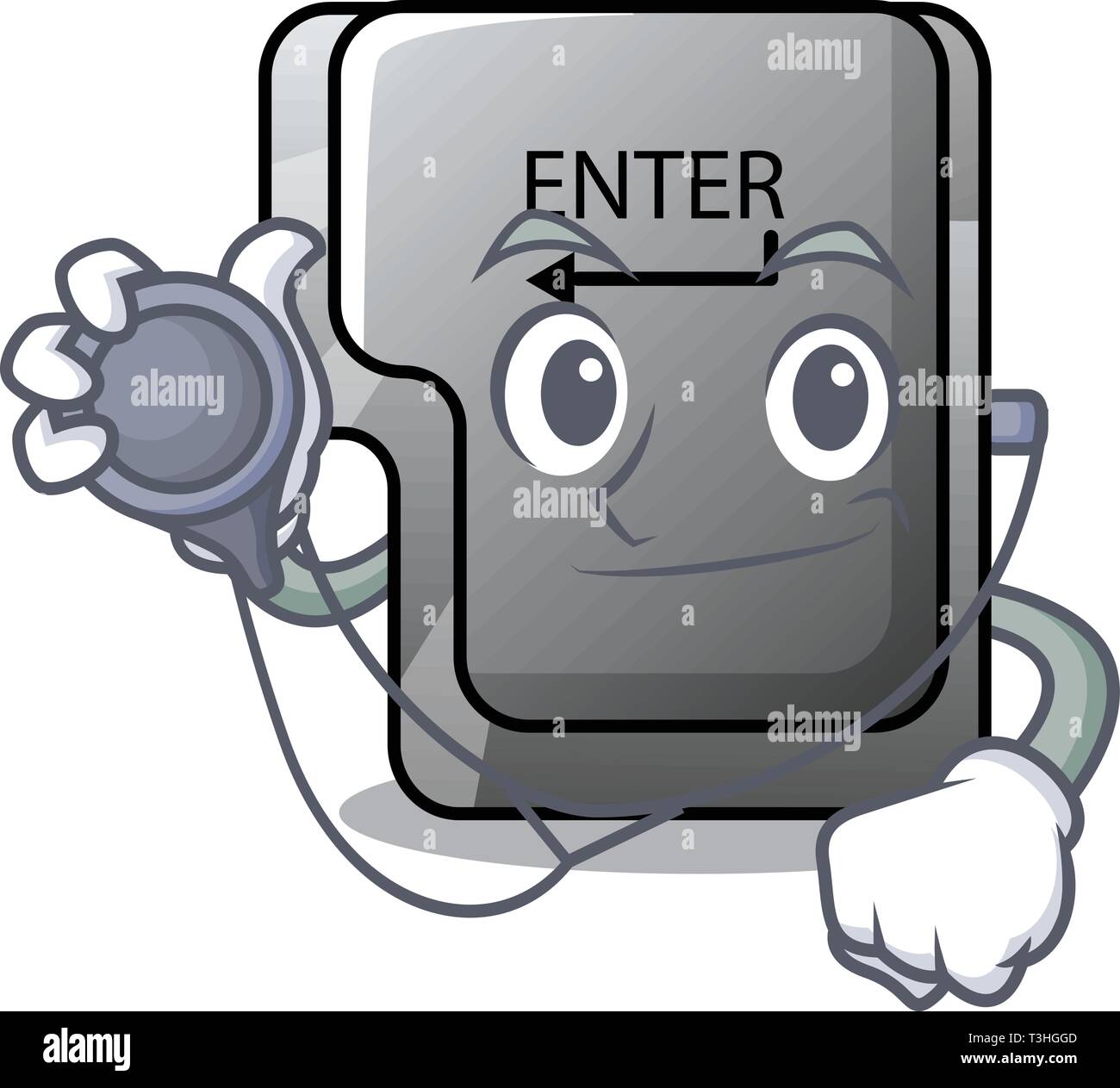 Doctor button enter in the shape mascot Stock Vector Image & Art - Alamy