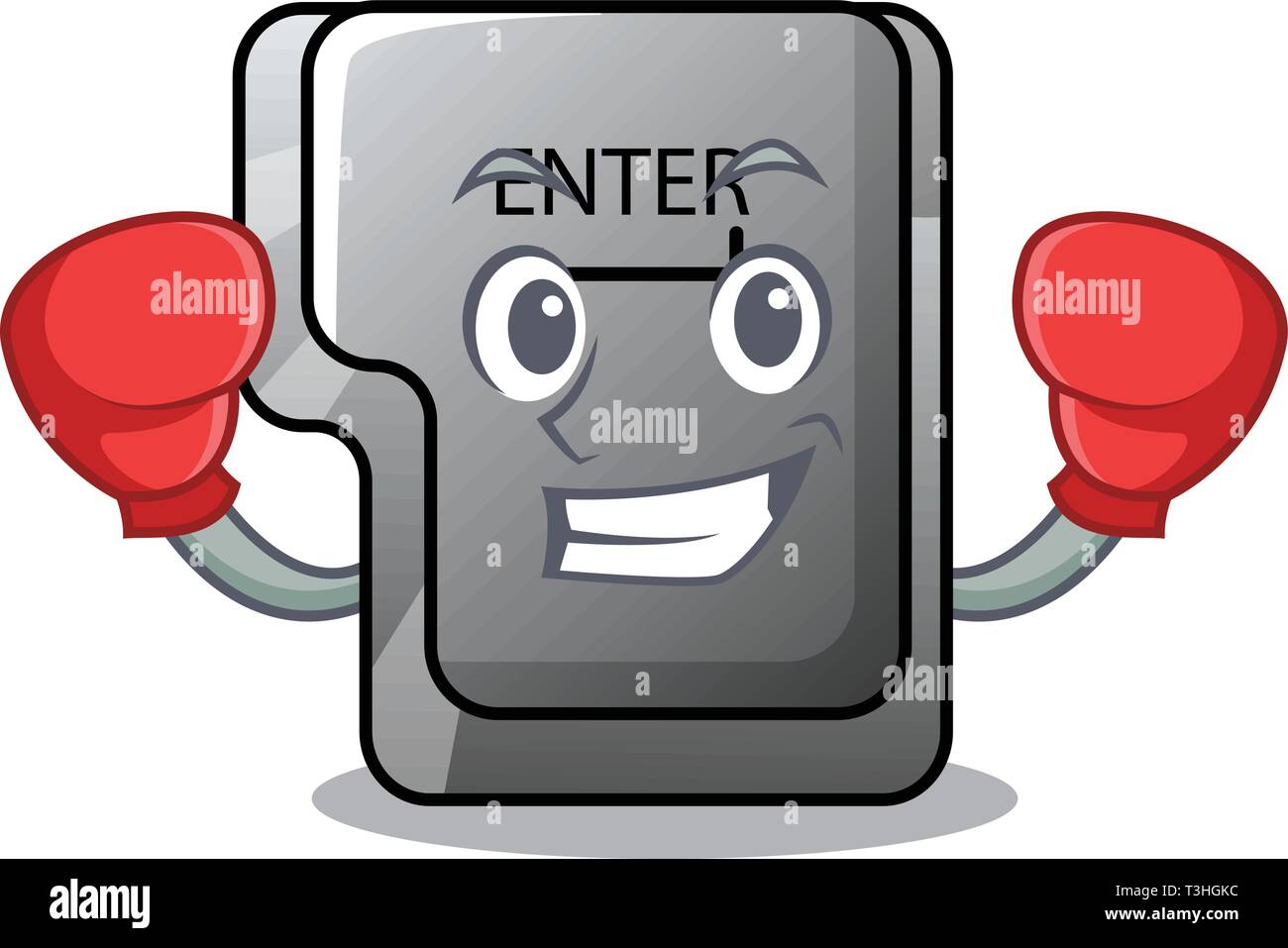 Boxing button enter in the shape mascot Stock Vector Image & Art - Alamy