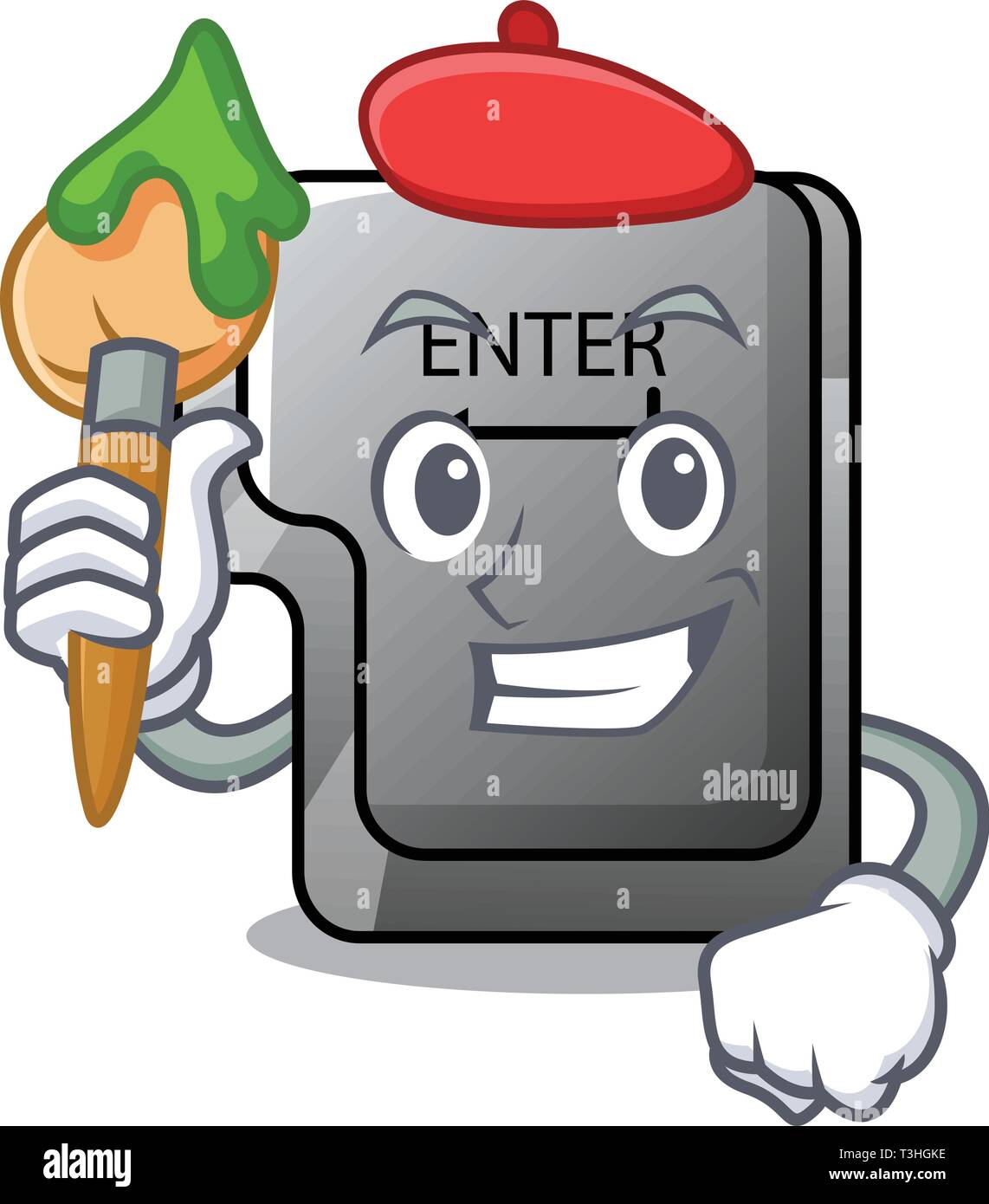 Artist button enter in the shape mascot Stock Vector Image & Art - Alamy