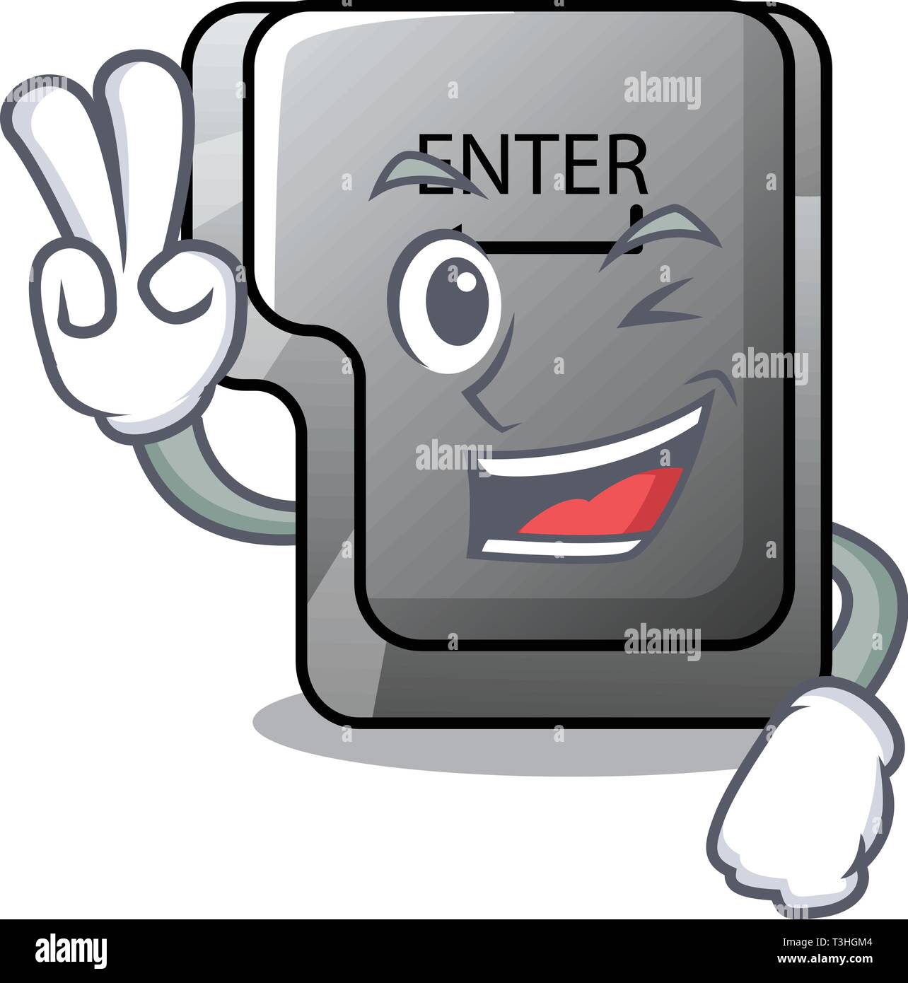 Two finger button enter on a keyboard character Stock Vector Image ...