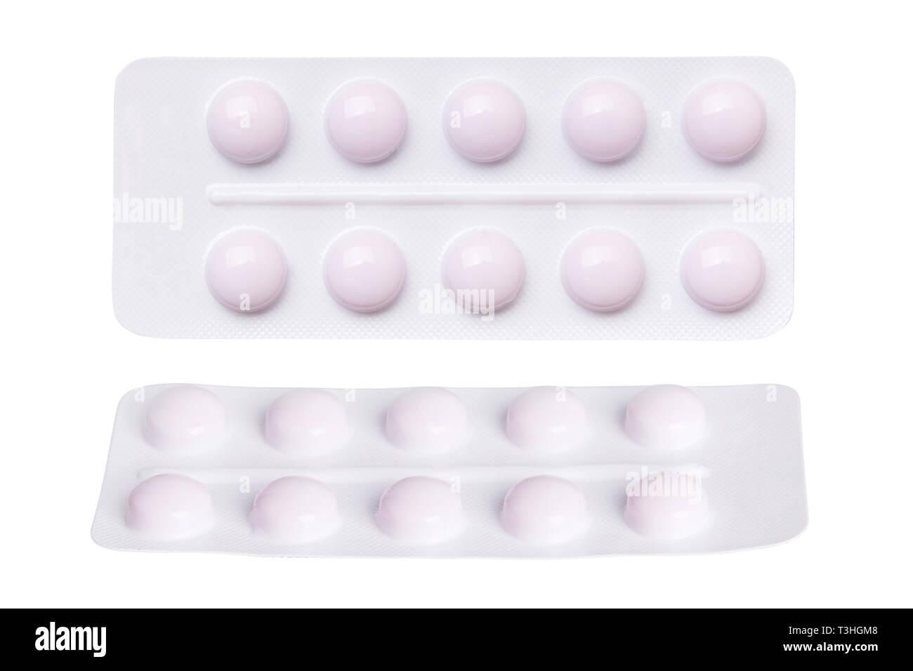 White medicine pills in blister, drug tablets, isolated on white ...