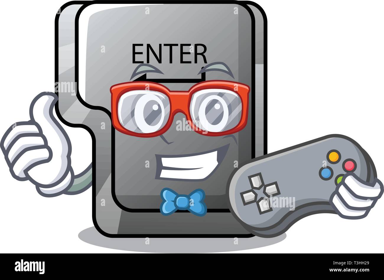 Gamer button enter isolated in the cartoon Stock Vector Image & Art - Alamy