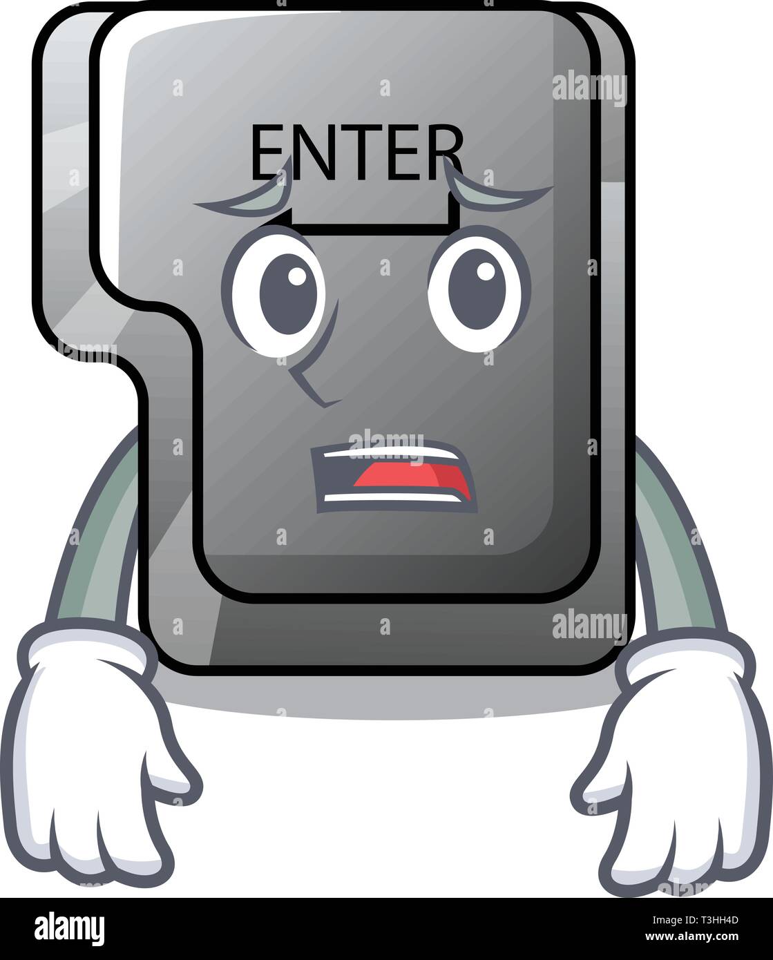 Afraid button enter isolated in the cartoon Stock Vector Image & Art ...