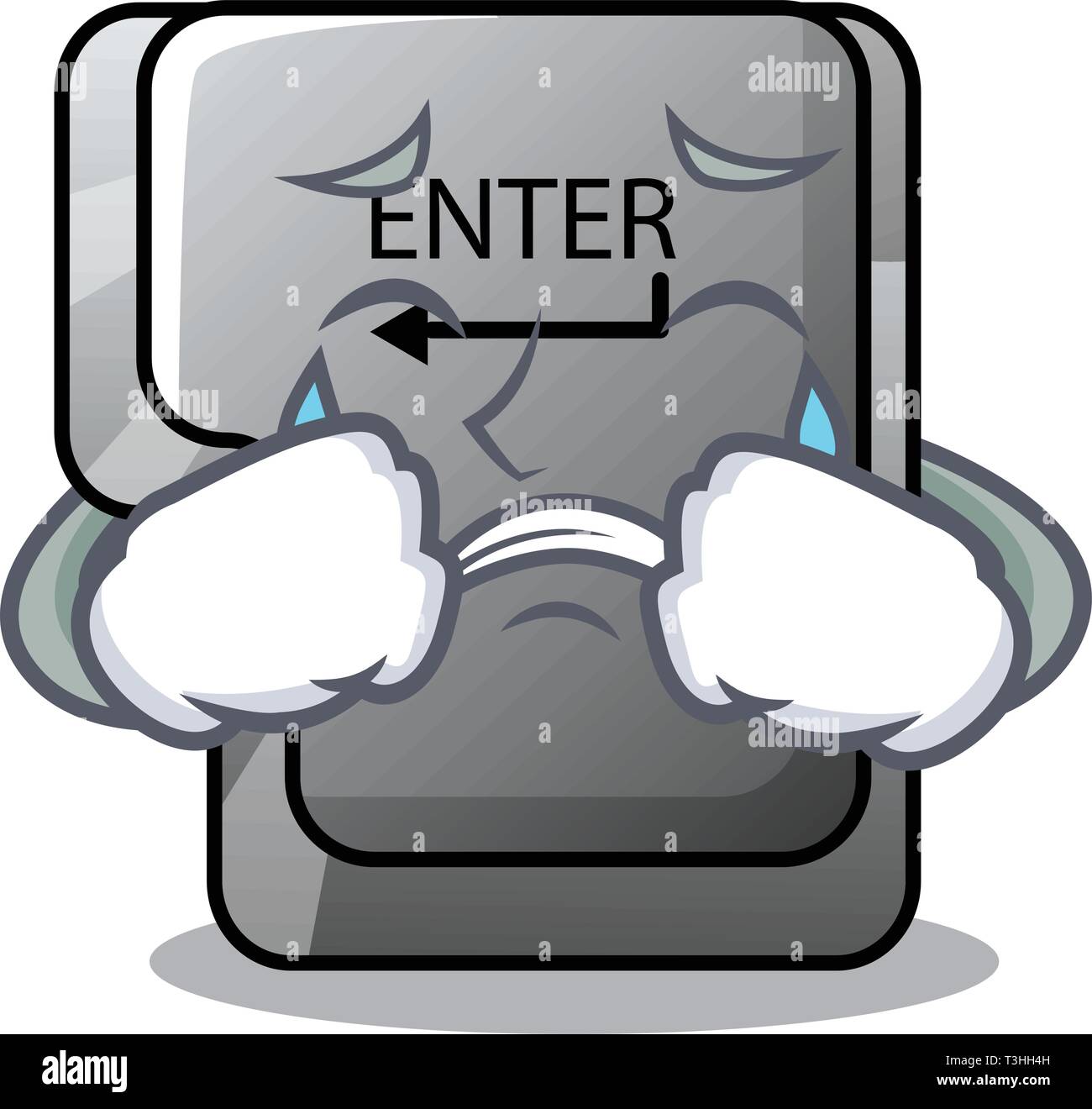 Crying button enter isolated in the cartoon Stock Vector Image & Art ...