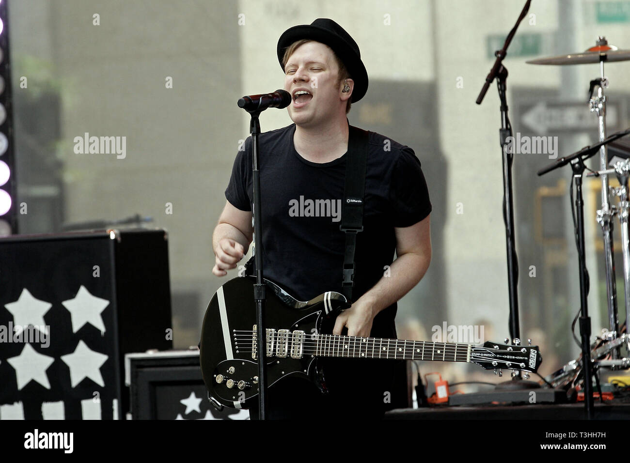 New York, USA. 12 Jun, 2015. Patrick Stump, of Fall Out Boy, performing ...