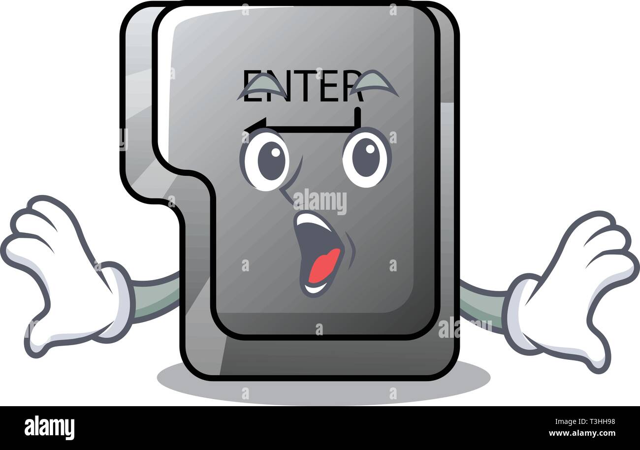 Surprised button enter isolated in the cartoon Stock Vector Image & Art ...