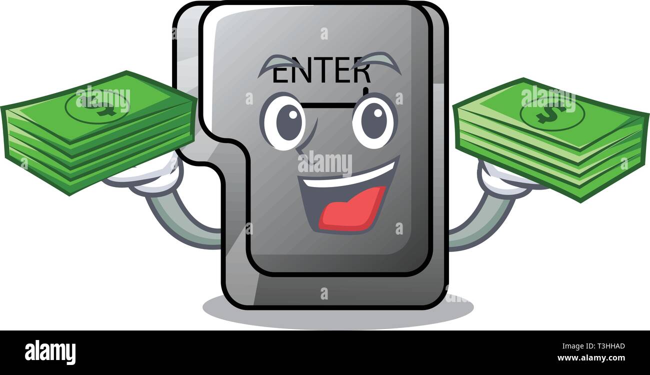 With money bag button enter isolated in the cartoon Stock Vector Image ...