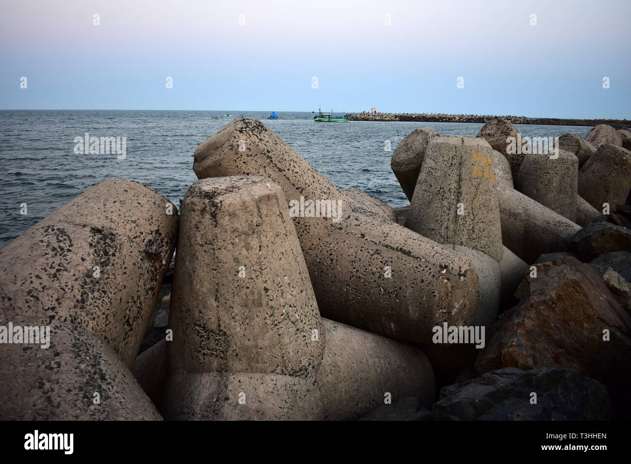 Chennai beach rocks hi-res stock photography and images - Alamy