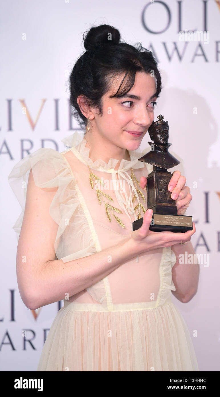 Patsy Ferran with the Best Actress award, in Summer and Smoke, at the ...