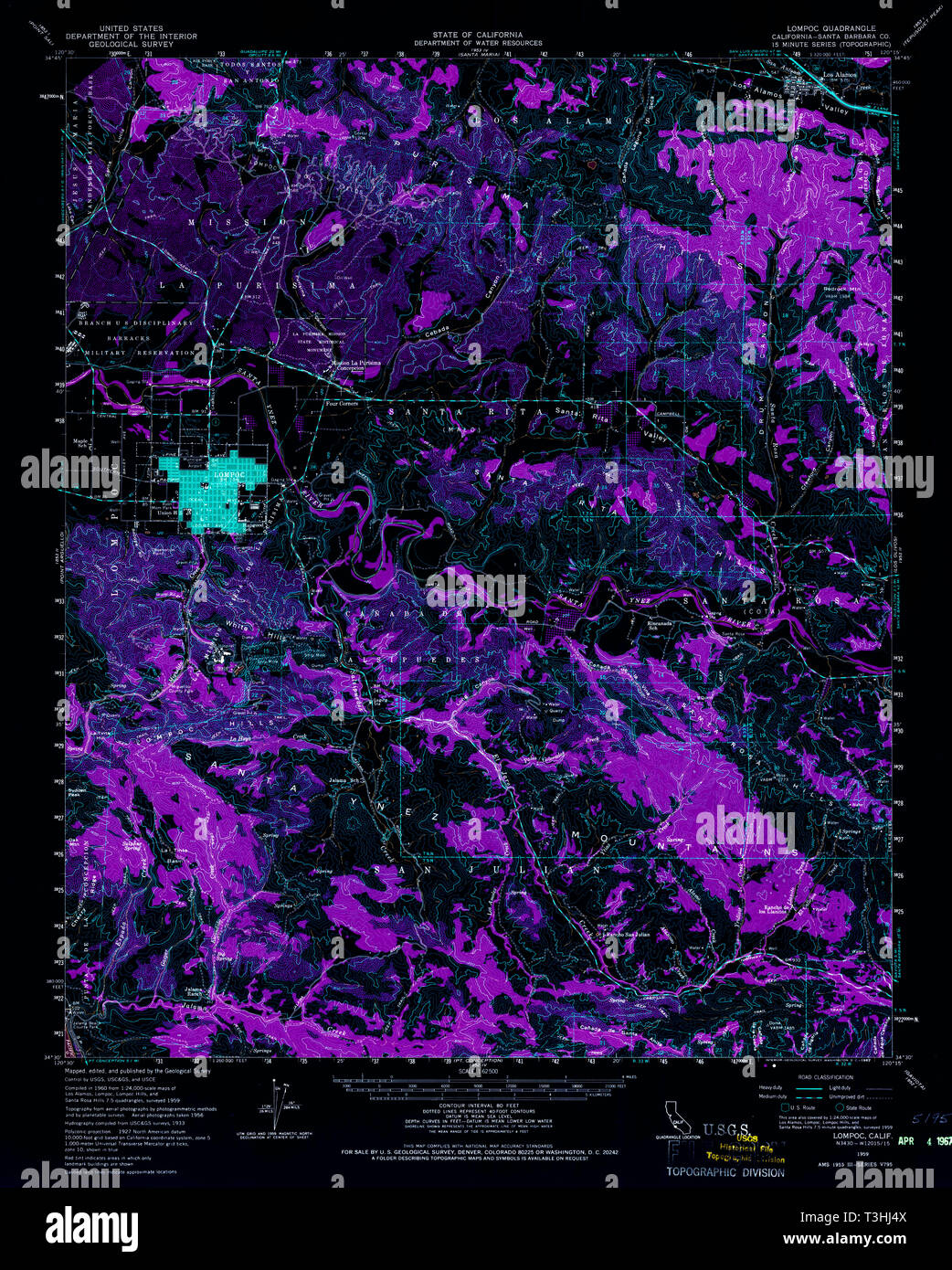 Lompoc map hi-res stock photography and images - Alamy