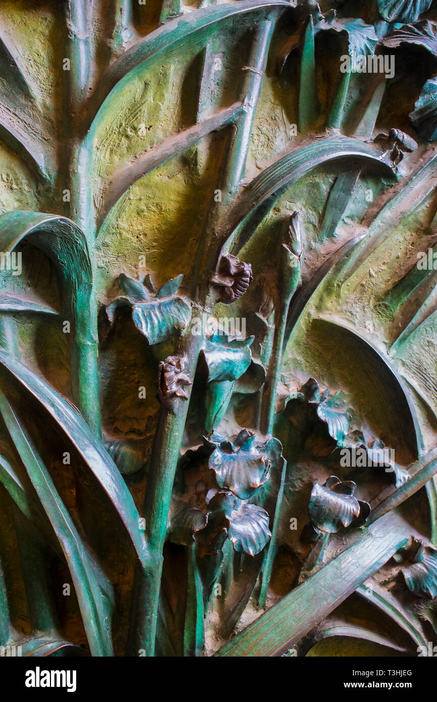 BARCELONA, SPAIN - 13 JANUARY 2018: Elements of insects, flowers, birds ...