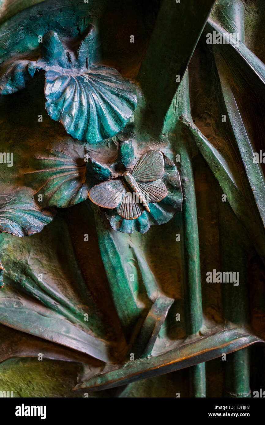 BARCELONA, SPAIN - 13 JANUARY 2018: Elements of insects, flowers, birds ...