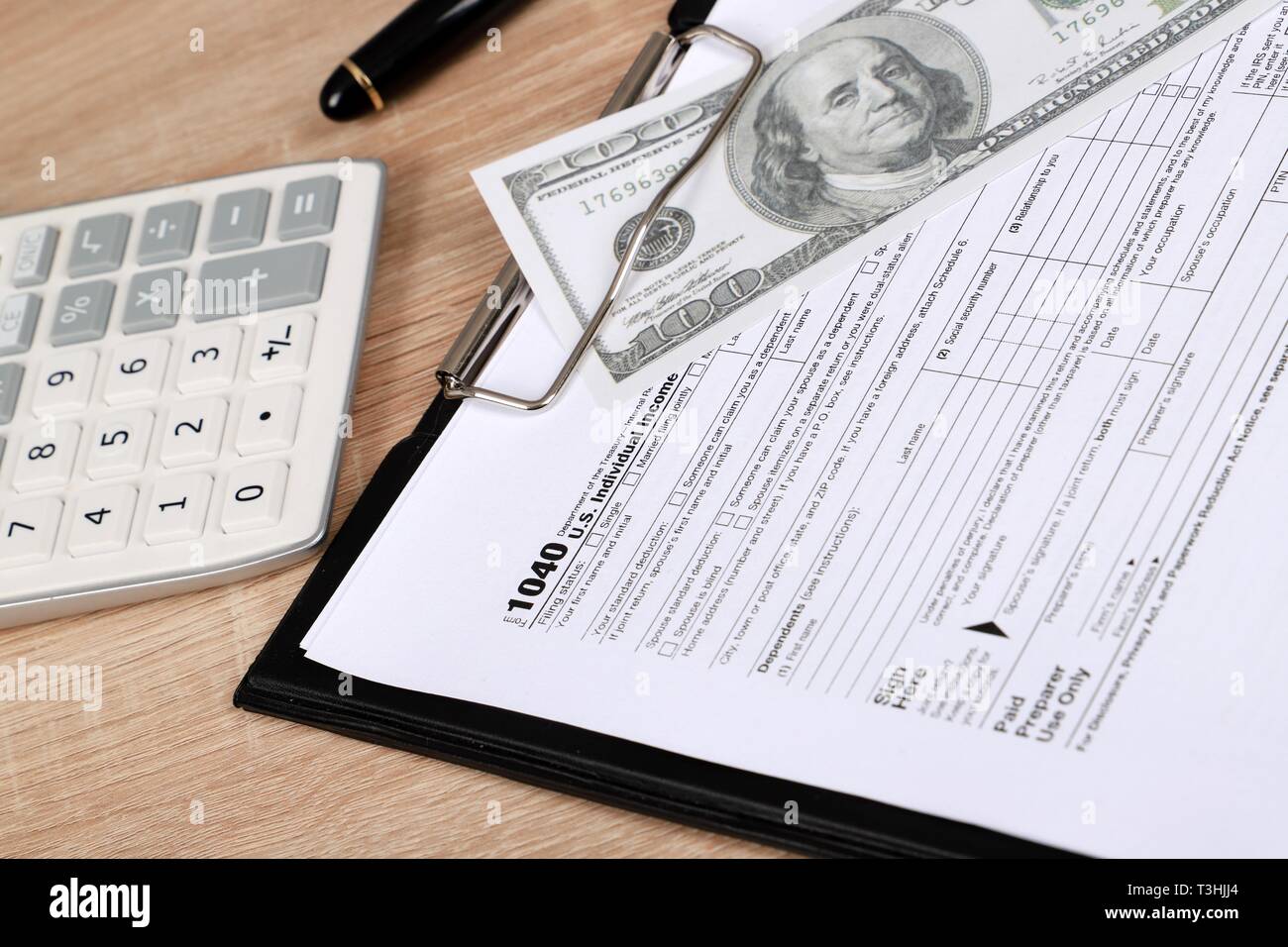 1040 tax form - individual income tax return form 1040 lies near ...