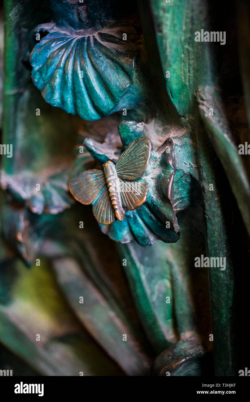 BARCELONA, SPAIN - 13 JANUARY 2018: Elements of insects, flowers, birds ...