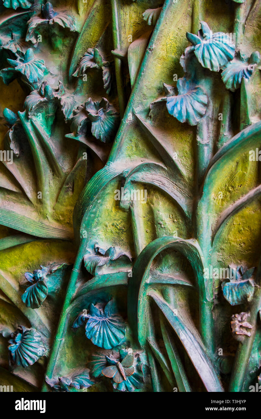 BARCELONA, SPAIN - 13 JANUARY 2018: Elements of insects, flowers, birds ...