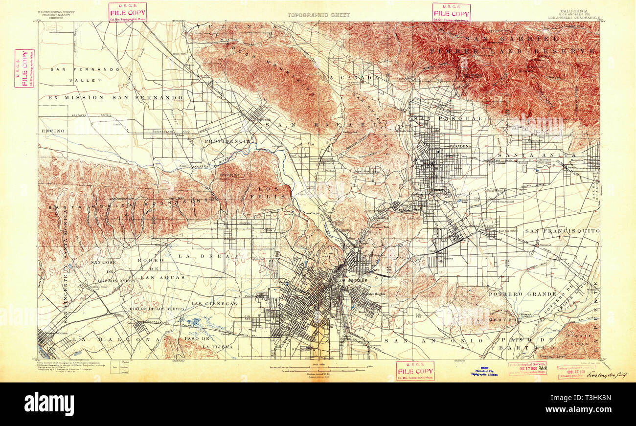 Map of los angeles 1900 hi-res stock photography and images - Alamy