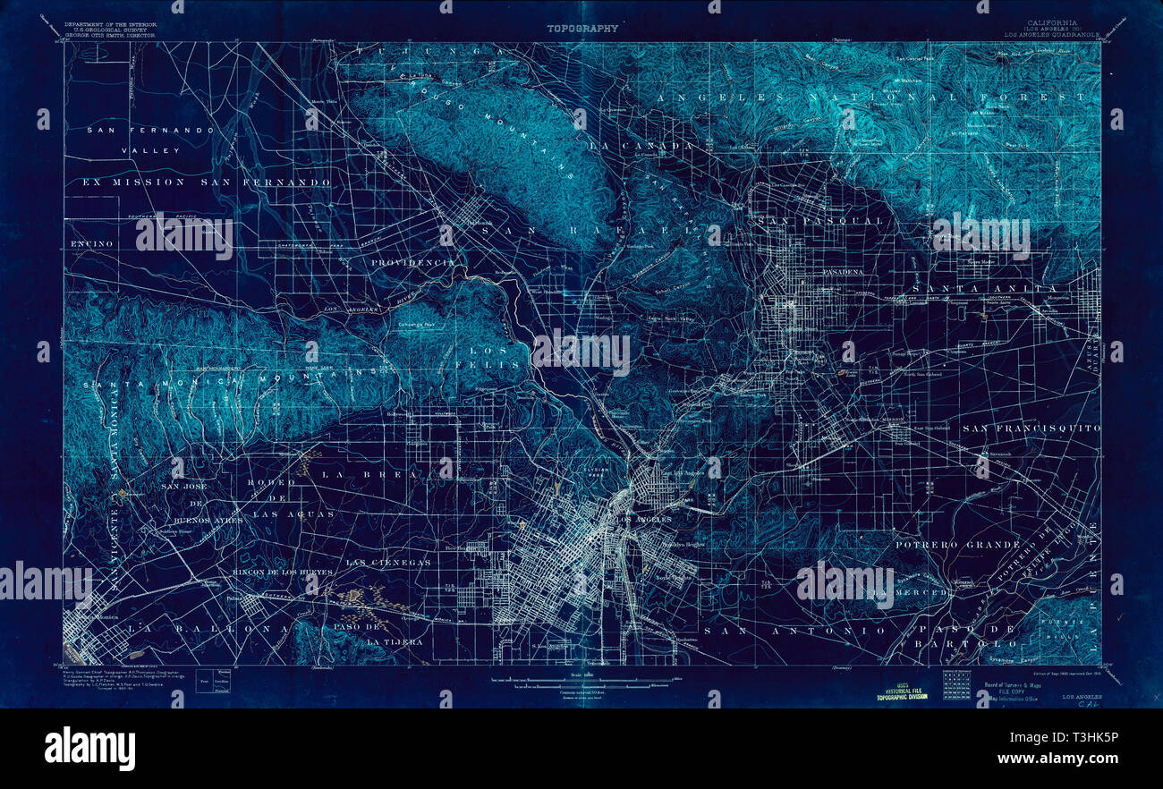 Map of los angeles 1900 hi-res stock photography and images - Alamy