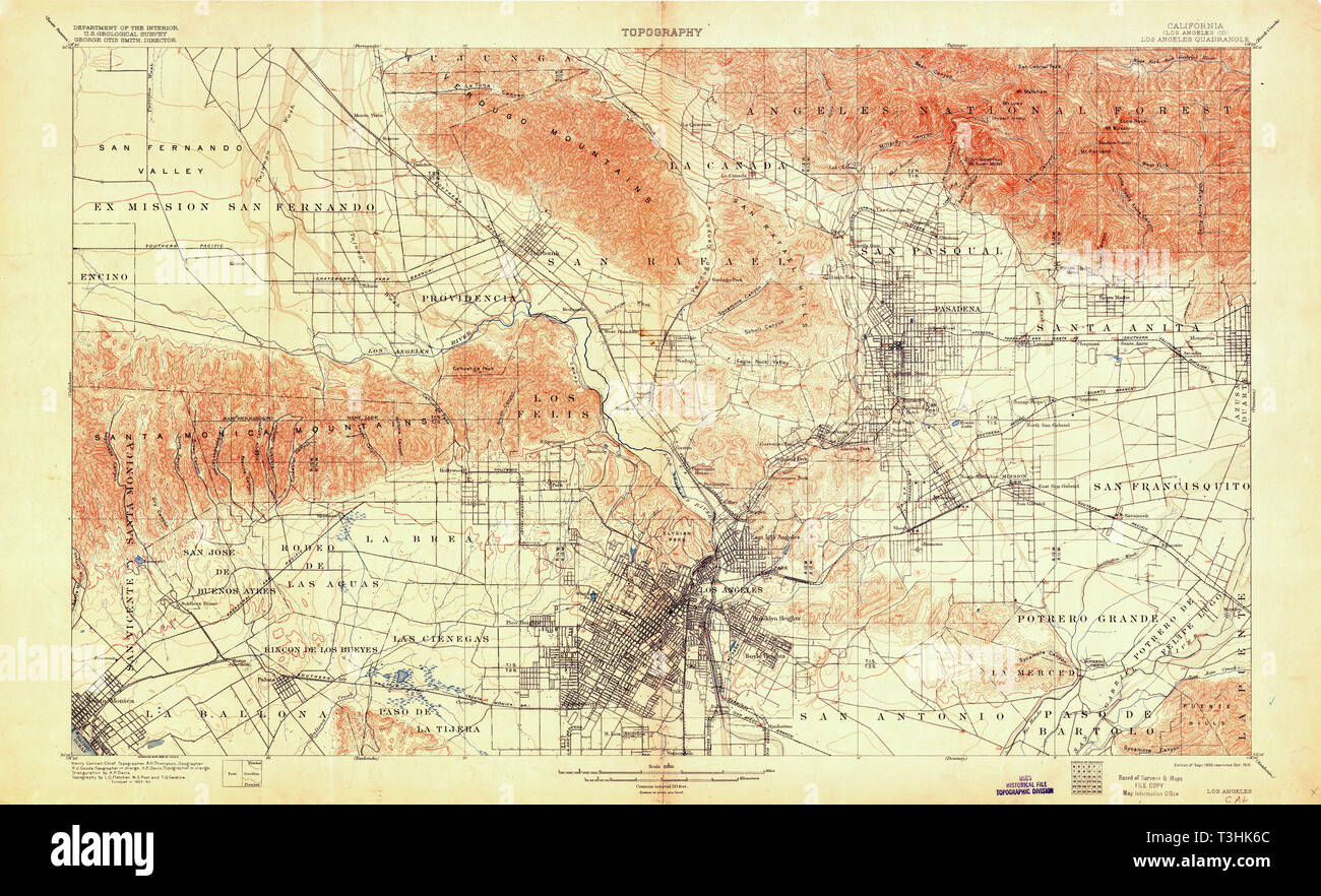 Map of los angeles 1900 hi-res stock photography and images - Alamy