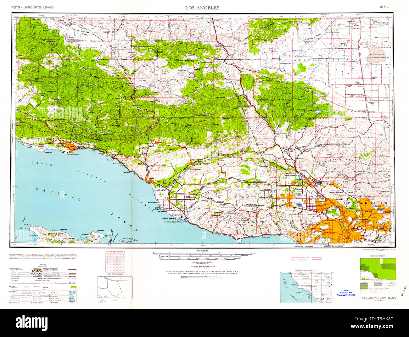 USGS TOPO Map California CA Los Angeles 299814 1959 250000 Restoration ...