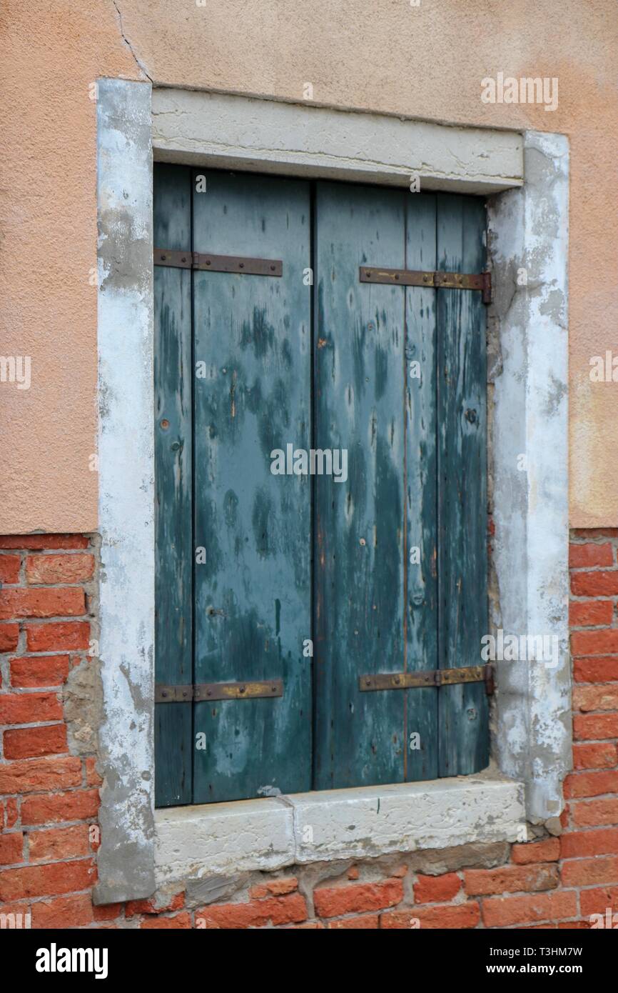 Italian Weathered window Stock Photo - Alamy