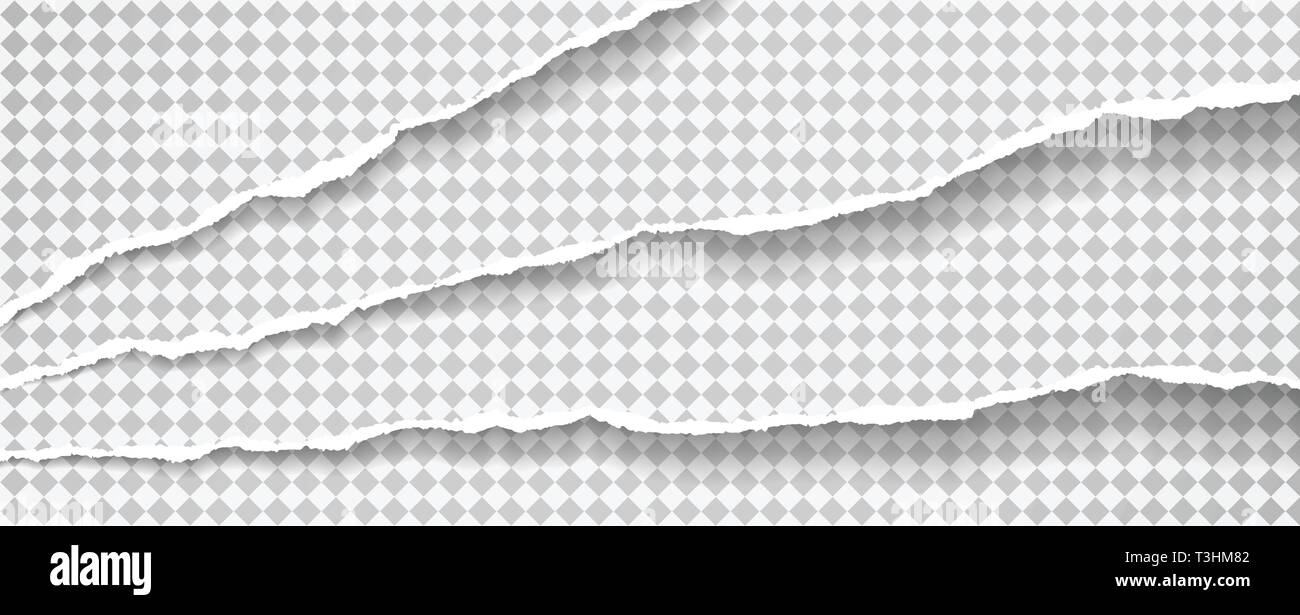 Piece of torn diagonal paper in corners with squared background. Vector ...