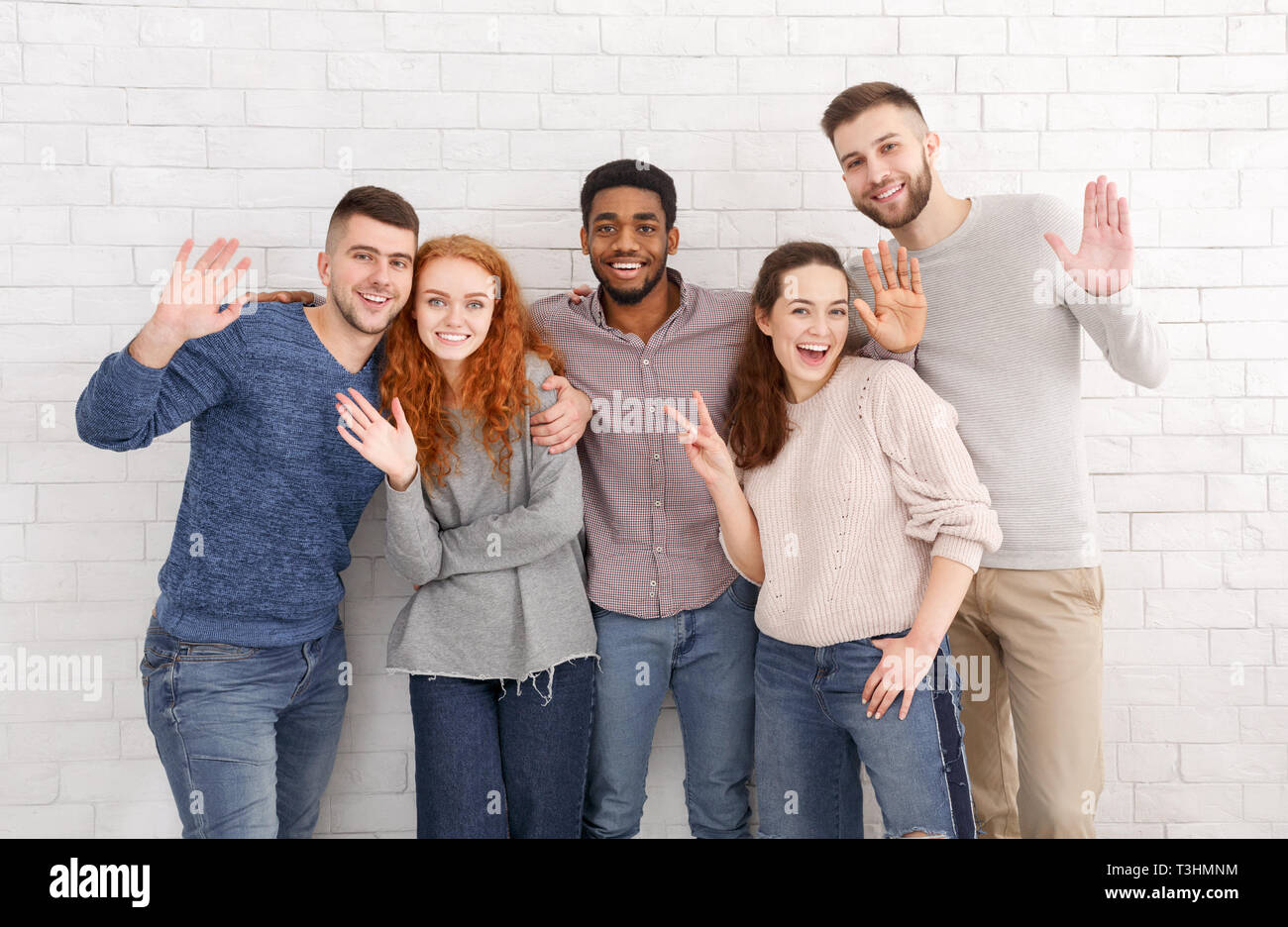 Waving Hands To Their Friends High Resolution Stock Photography and ...