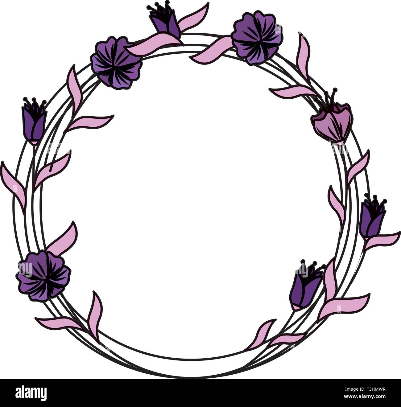 circular floral decoration icon Stock Vector Image & Art - Alamy