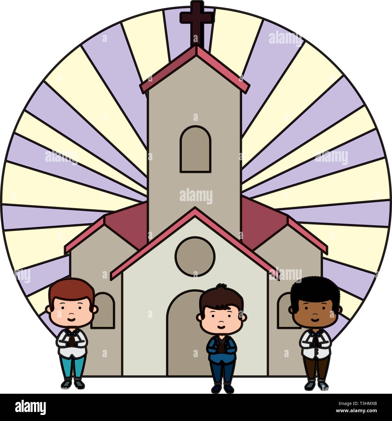 little boys in church first communion characters Stock Vector Image ...