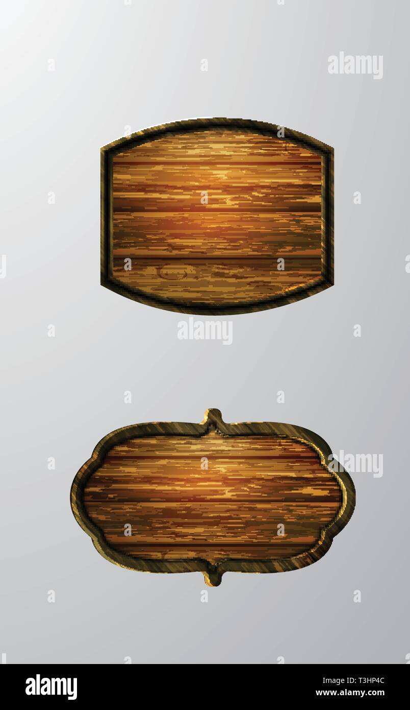 Vector realistic illustration of wooden signboard Stock Vector Image ...