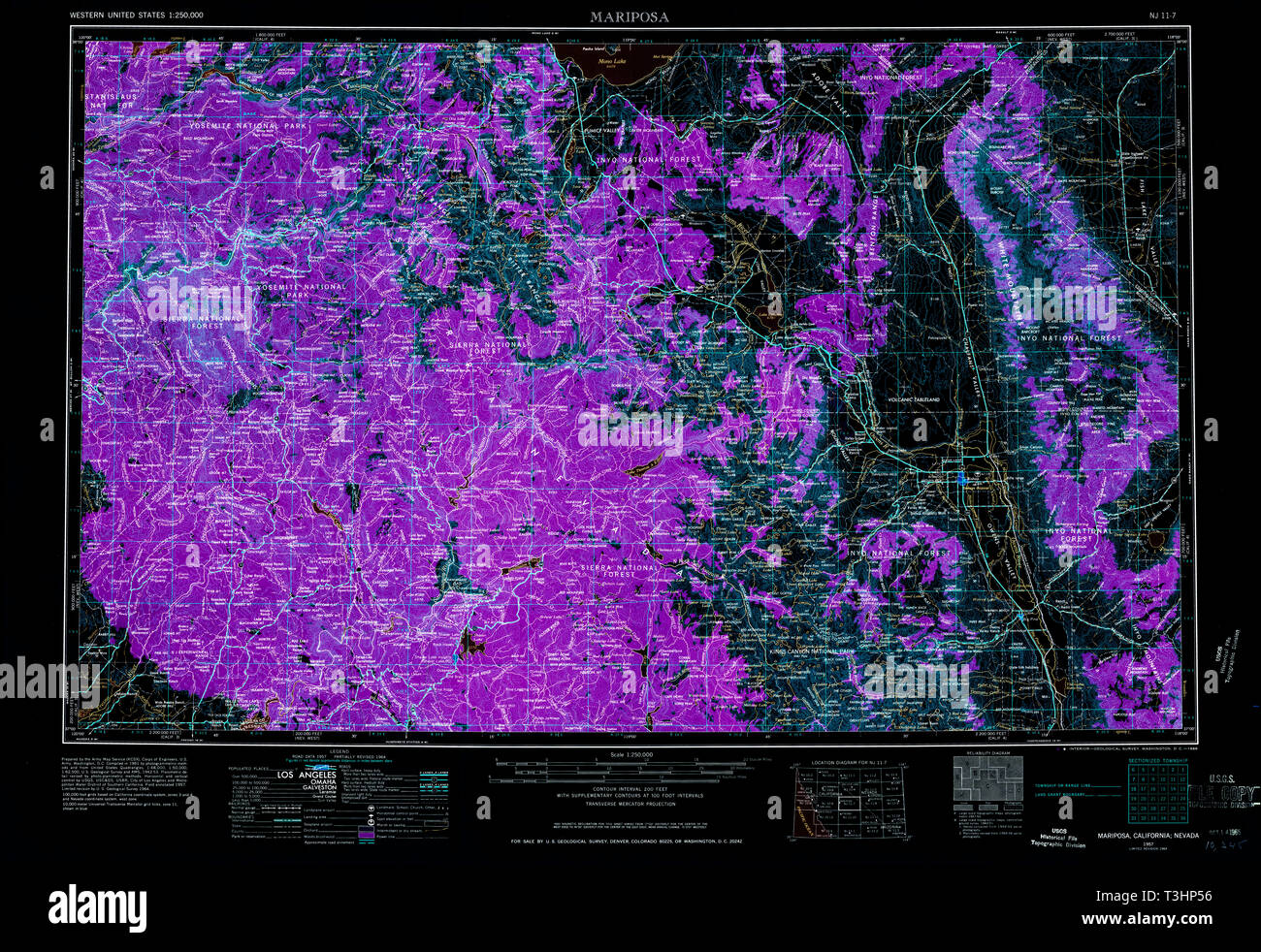 USGS TOPO Map California CA Mariposa 299825 1957 250000 Inverted ...