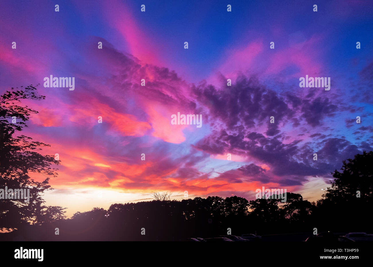 Sunset blue sky and clouds beauty natural Stock Photo - Alamy