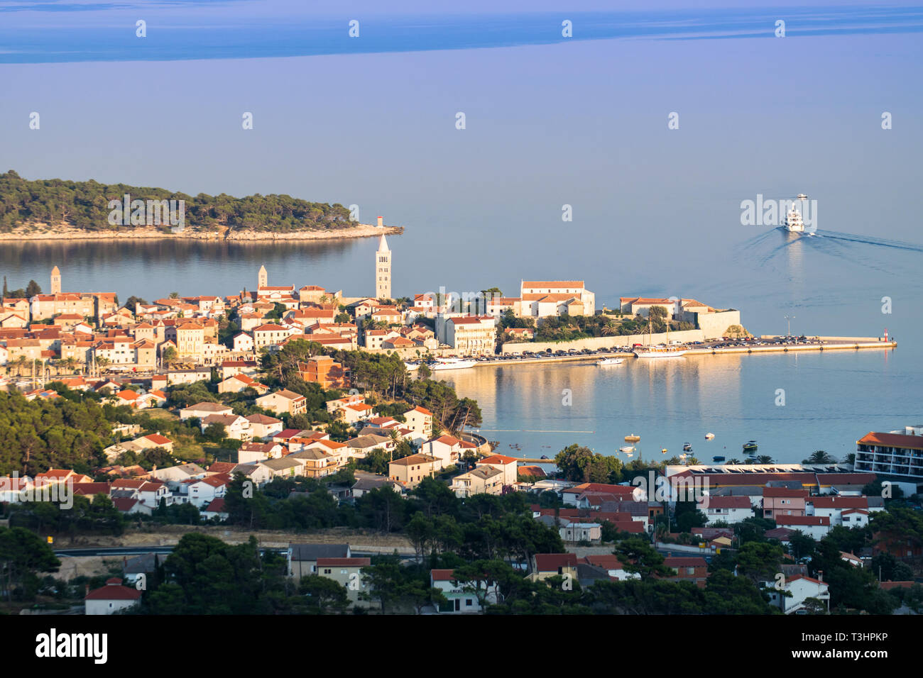 View of the town of Rab, Croatian tourist resort famous for its four ...