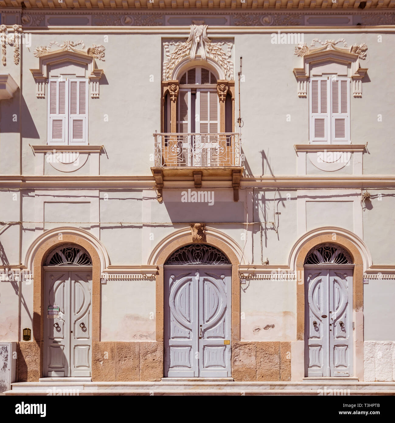 The typical Mediterranean architecture of Carloforte on the island of ...