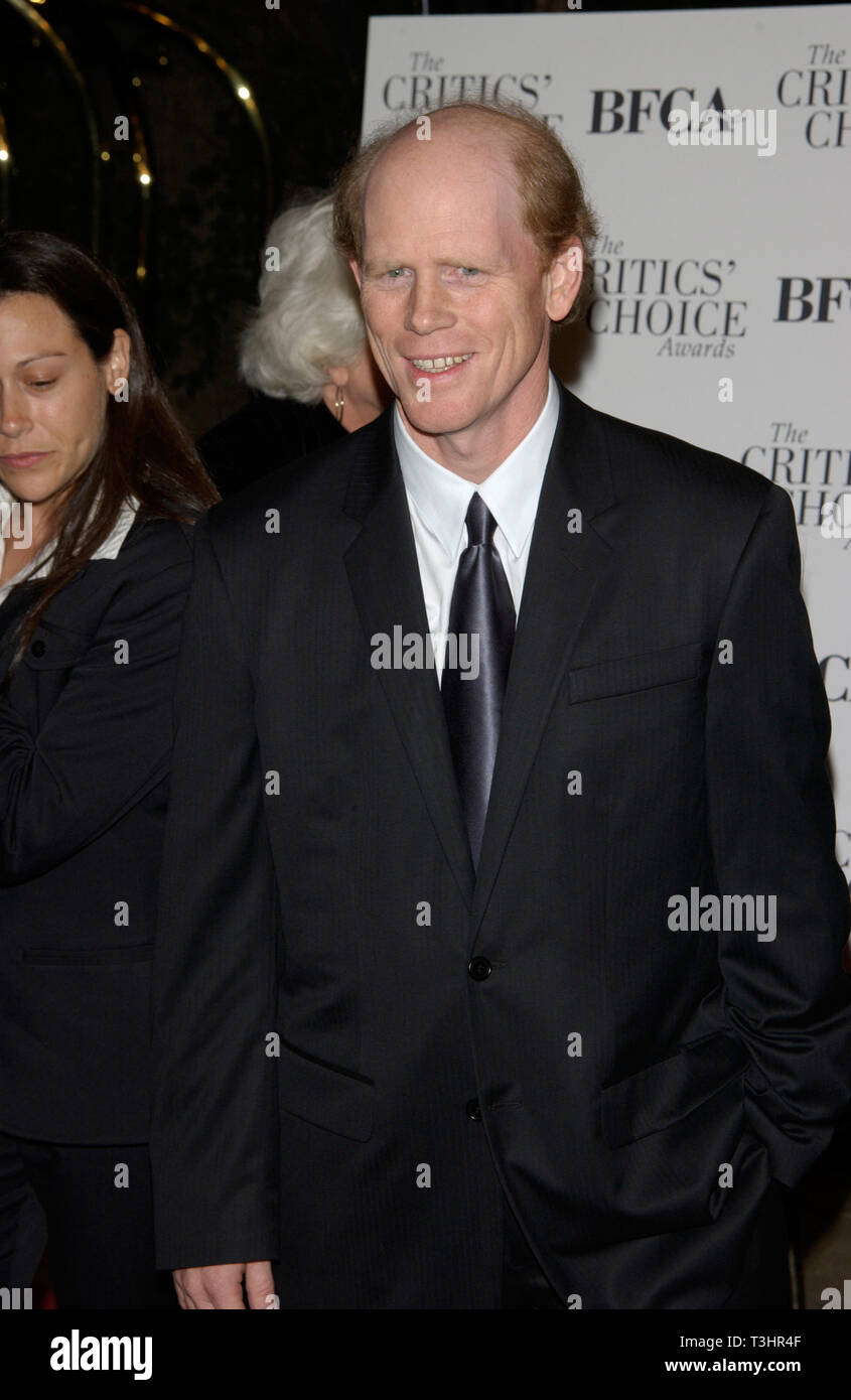 LOS ANGELES, CA. January 11, 2002: Director RON HOWARD at the Broadcast ...
