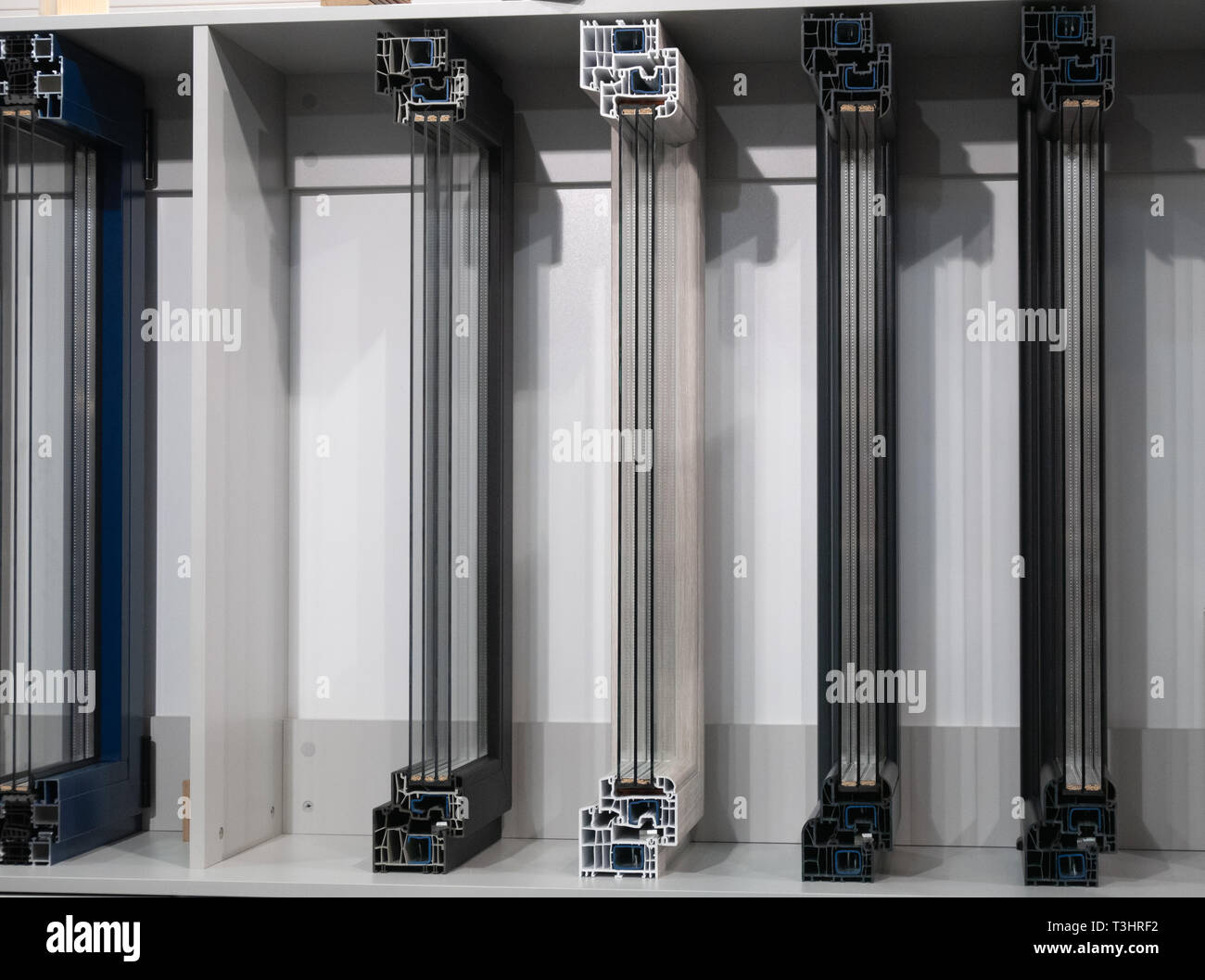 modern aluminum and plastic window frames at diy hardware store Stock ...