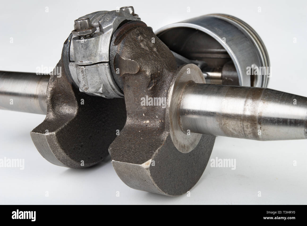 Piston and connecting rod of a small combustion engine. Components ...