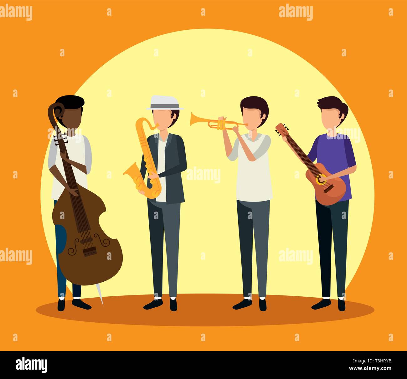 Men play musical instruments Stock Vector Images - Alamy