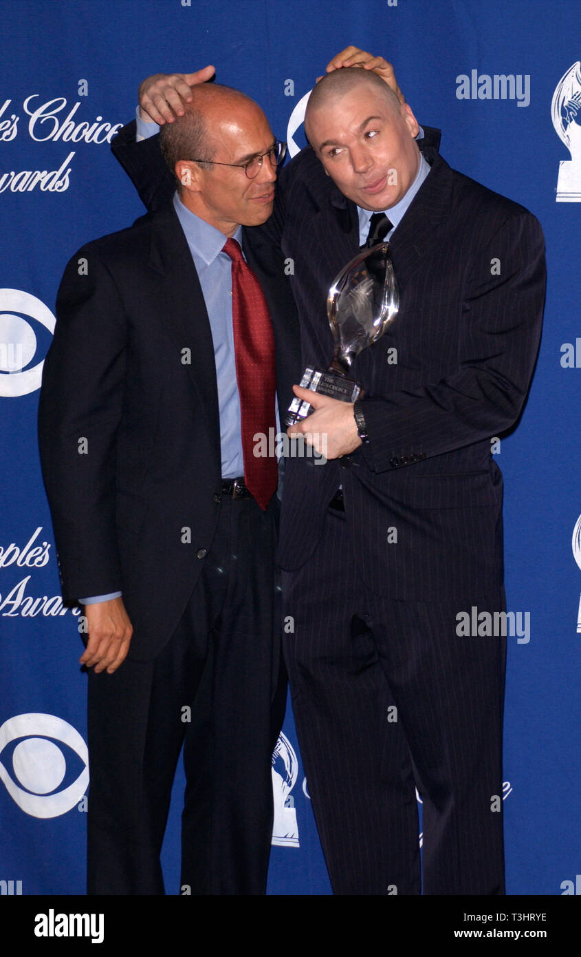 LOS ANGELES, CA. January 13, 2002: Actor MIKE MYERS (right) with Shrek ...