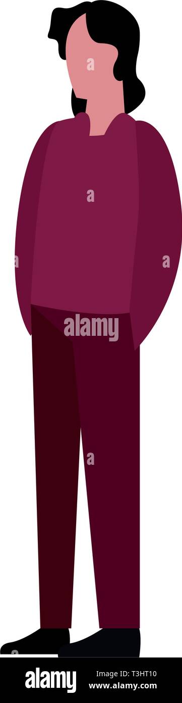 man standing character on white background vector illustration Stock ...