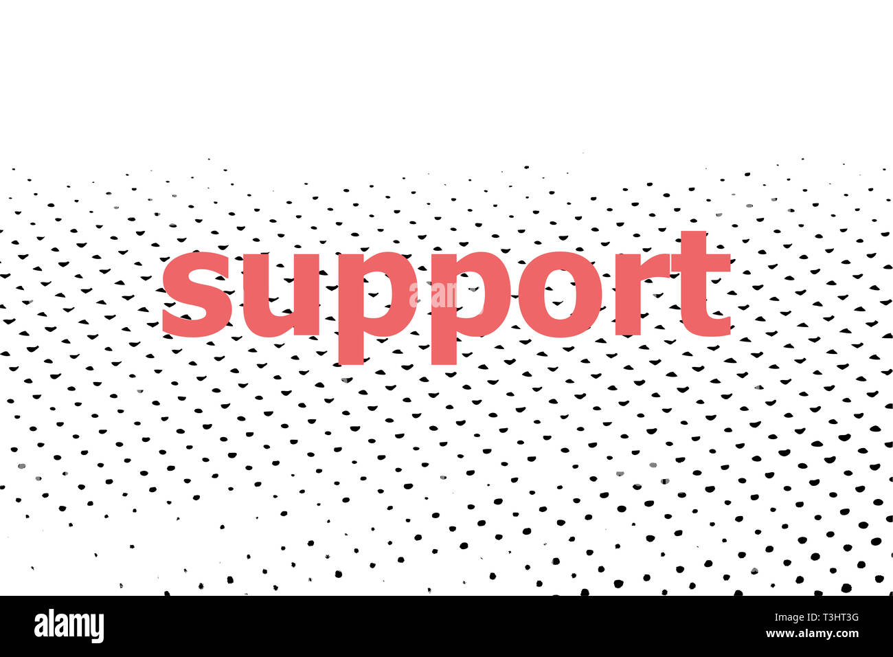 Text Support. Business concept . Halftone dots. Black dots on white ...